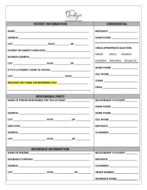 Fillable Online Indigo New Patient Forms - indigodds.com Fax Email ...