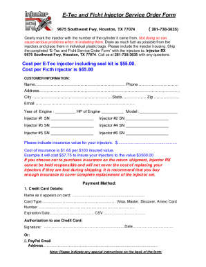 Fillable Online E-Tec and Ficht Injector Cleaning Service, etec Dynamic ...