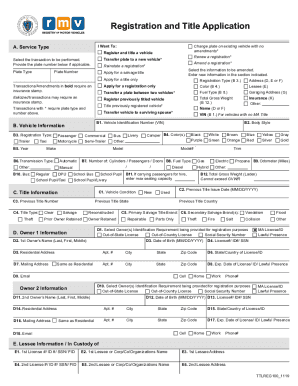 Fillable Online Form TTLREG100 "Registration and Title Application ...