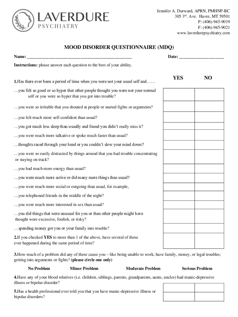 Fillable Online Assessment Tools for Adult Bipolar Disorder Fax Email ...