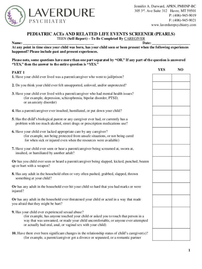 Fillable Online Learn About Screening ACEs Aware Take action. Save ...