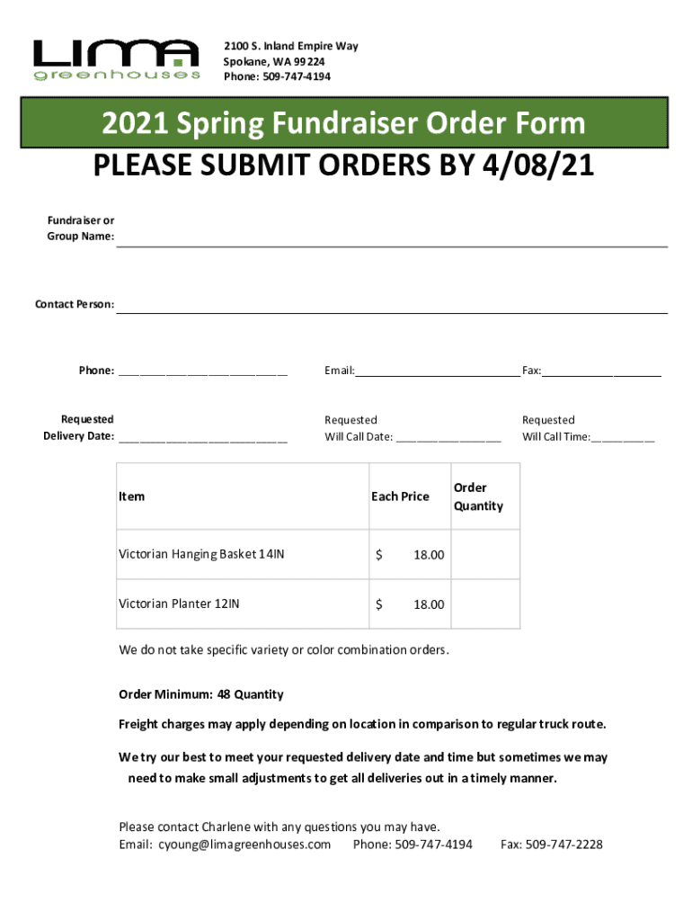 Fillable Online Victorian Basket Order Form and Account Form - Lima ...