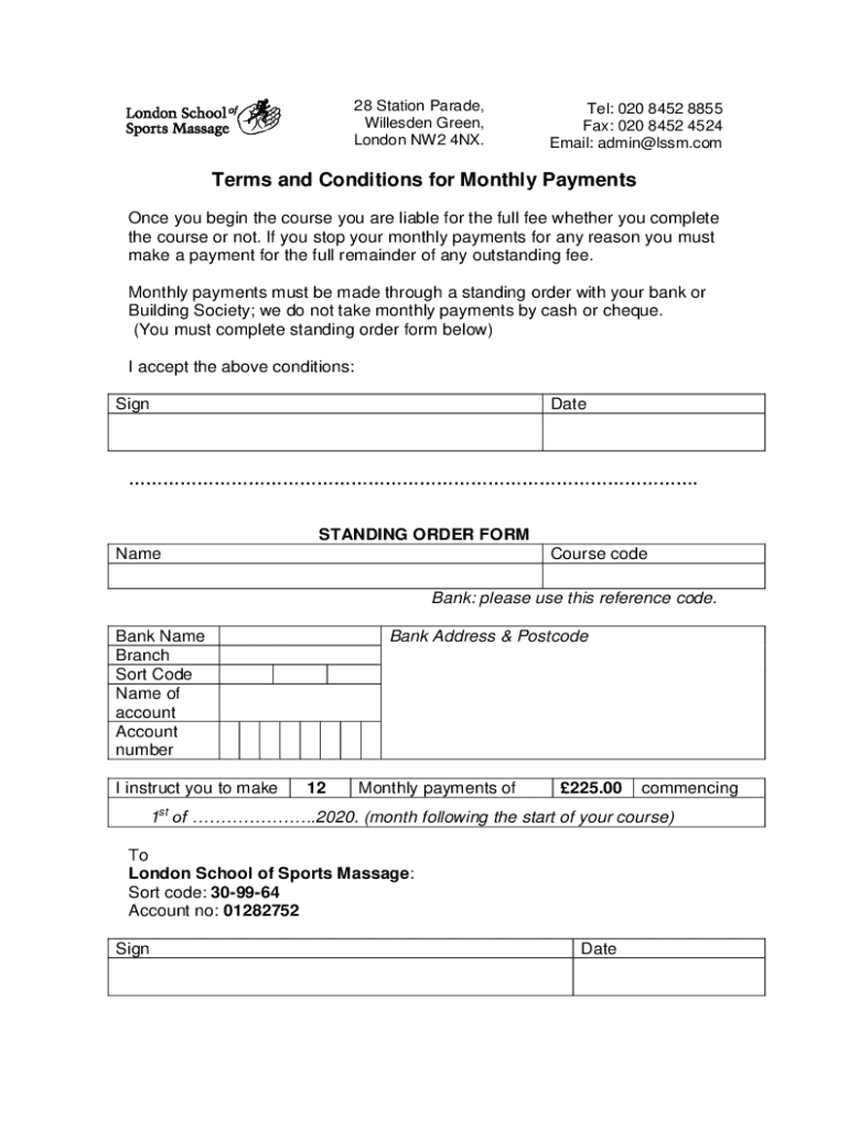 Fillable Online Fillable Online standing order form - LSSM Fax Email Print ... Fax Email Print ...
