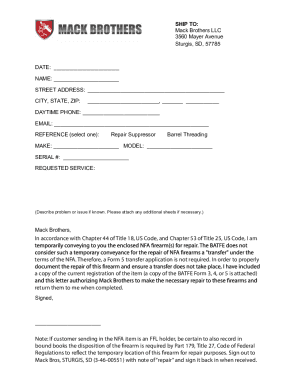 Fillable Online Mack Brothers General Service Form Fax Email Print ...