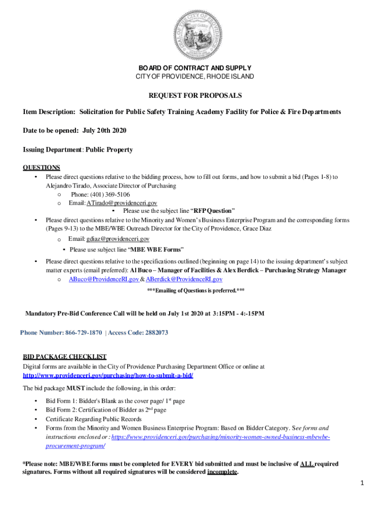 Fillable Online Solicitation for Public Safety Training Academy ...