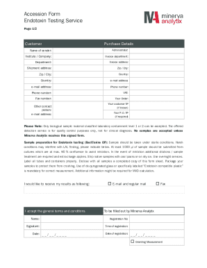 Fillable Online Accession Form Diagnostic Service - Home - Minerva ...