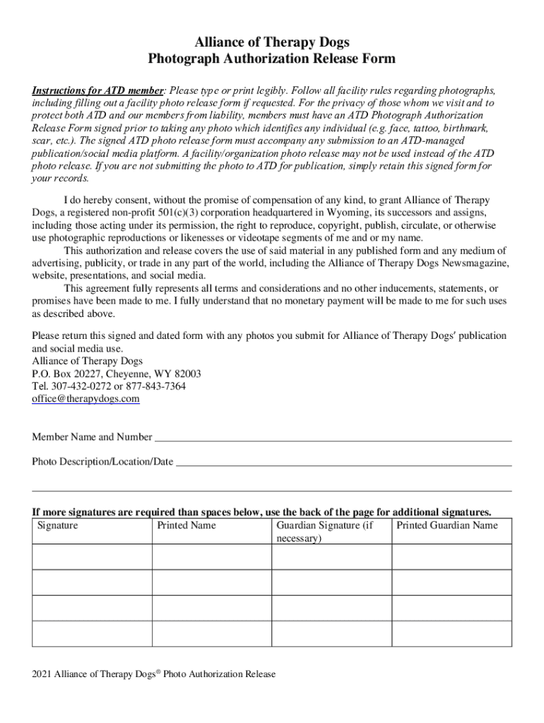 Fillable Online Photograph Authorization Release Form Fax Email Print ...