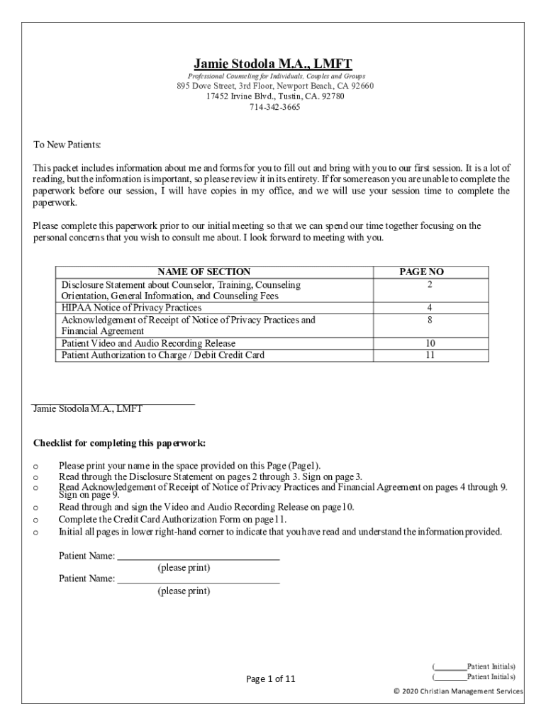 Fillable Online Jamie Stodola M Fax Email Print - pdfFiller