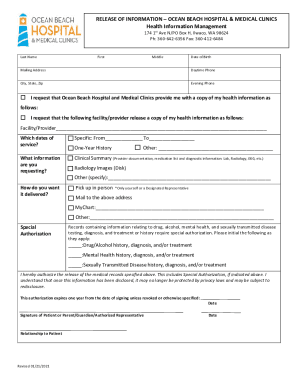 Fillable Online PERSONAL REPRESENTATIVE AUTHORIZATION FORM Health ...