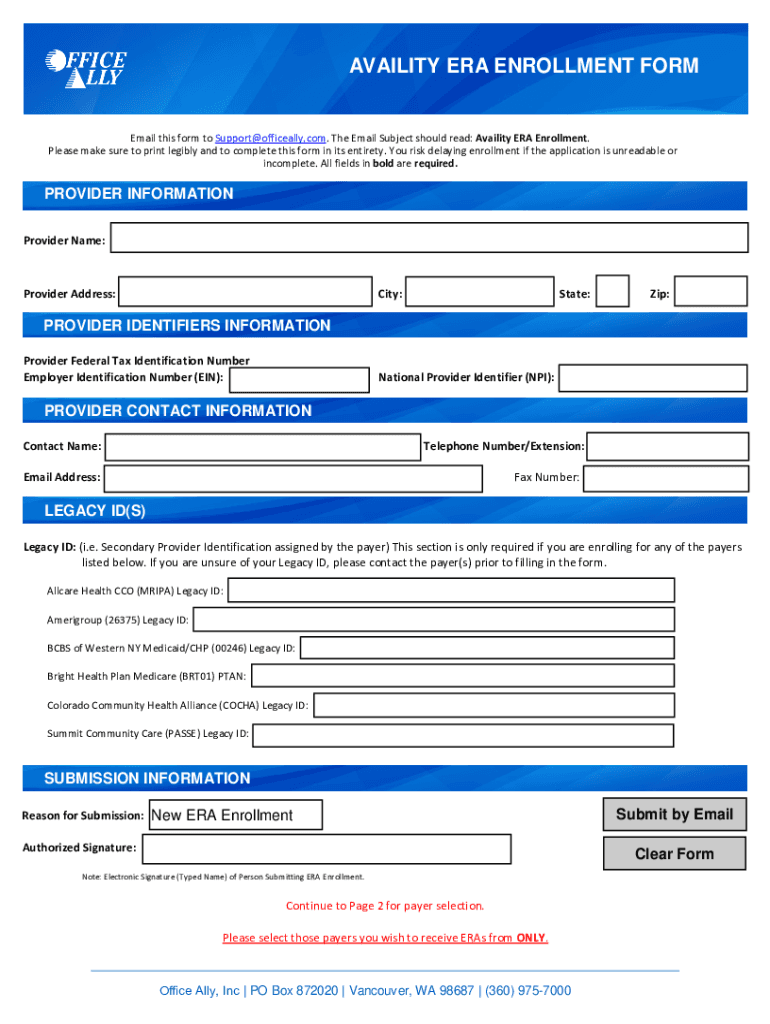 Fillable Online ERA/EFT Setup-Change Request Provider Help ...