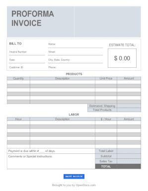 Fillable Online Pro Forma Invoice Template - 4 Free Templates In Pdf ...