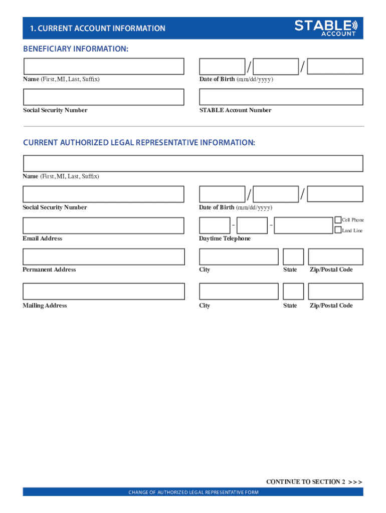 Fillable Online Change Authorized Legal Representative Form Fax Email ...