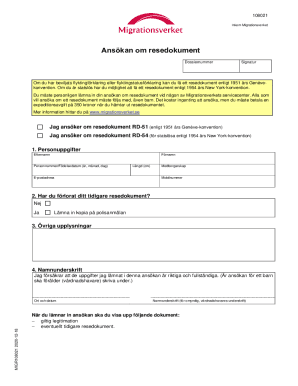 Fillable Online Fillable Online migrationsverket Application for travel ... Fax Email Print ...