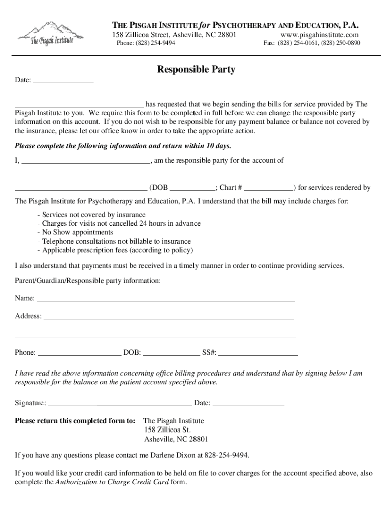 Fillable Online 400-06 Responsible Party Payment form Fax Email Print ...