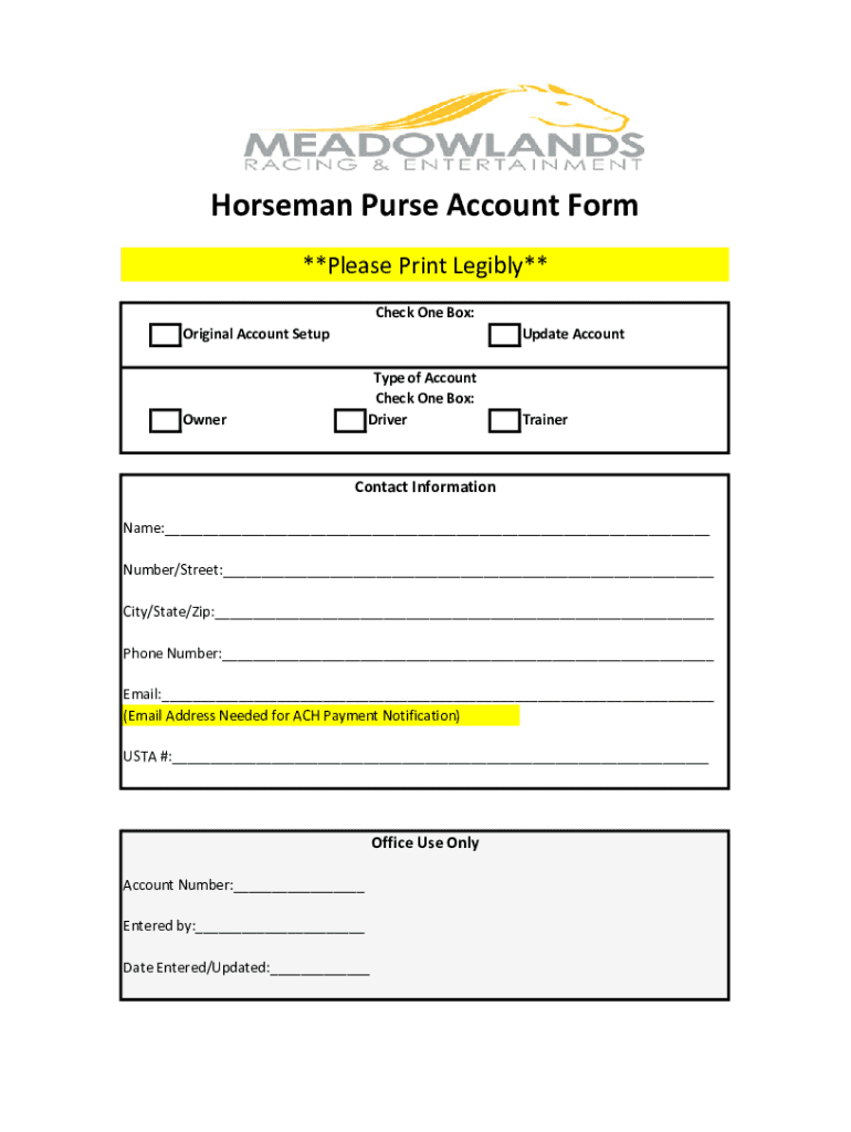 Fillable Online New Horsemen Account Form for HBK System.xlsx Fax Email ...