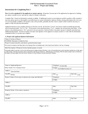 Fillable Online Full Environmental Assessment Form Part 1 - portoswego ...