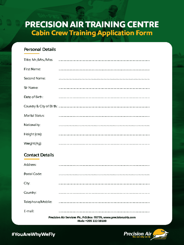 Fillable Online Cabin Crew form Fax Email Print - pdfFiller