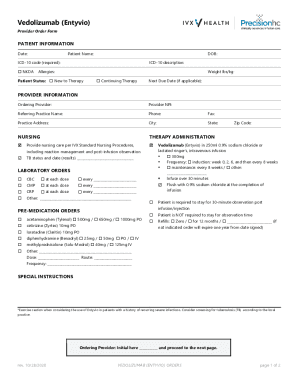 Fillable Online ENTYVIO(vedolizumab)Referral Order Form Fax 888.615 Fax ...