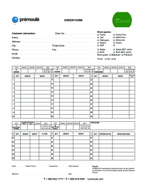 Fillable Online ORDER FORM W OD DOORS AND MOULDINGS - media.premoule ...