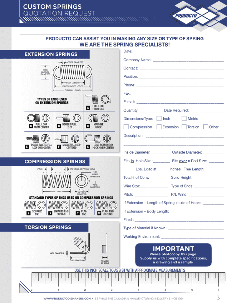 Fillable Online Catalog of Products - DIECO Die Springs and Precision ...