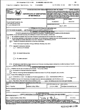 Fillable Online Environmental Operations, Inc., NRC Form 314 ...