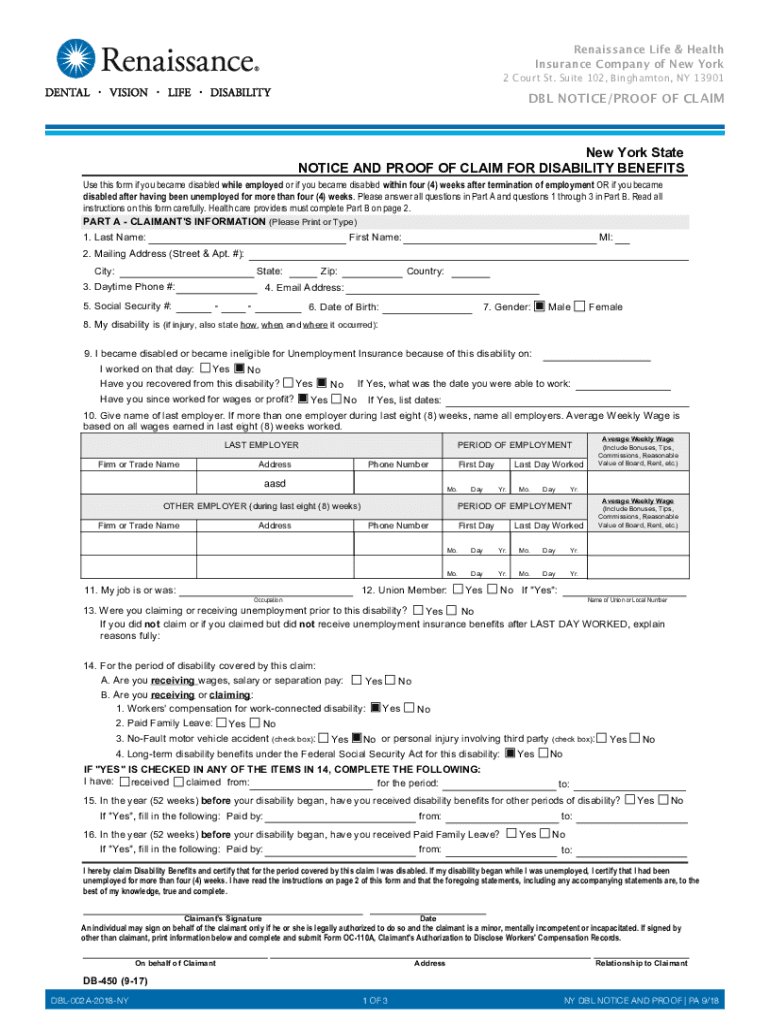 Fillable Online DBL NOTICE/PROOF OF CLAIM Fax Email Print - pdfFiller