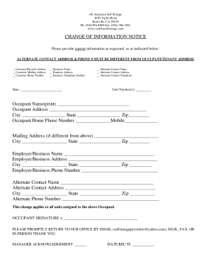 Fillable Online Change of Information Form - SSS Fax Email Print ...