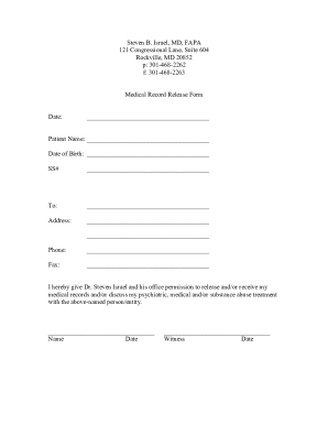 Fillable Online Medical Records Release Form - CHAS Fax Email Print ...