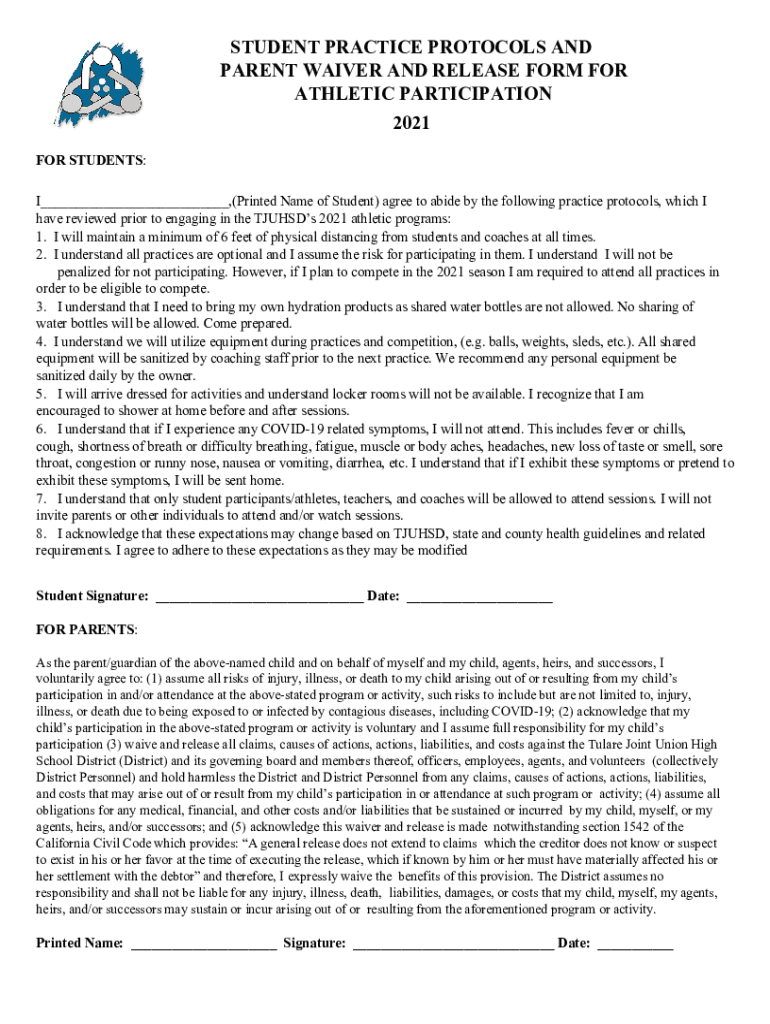 Fillable Online 2021-22 Athletics Participation Fee Waiver Request Form ...