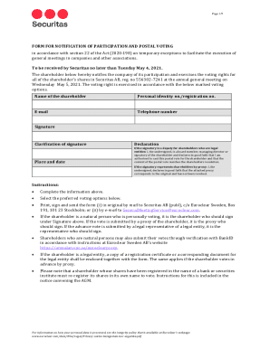 Fillable Online Form for notification and advance voting Fax Email Print - pdfFiller