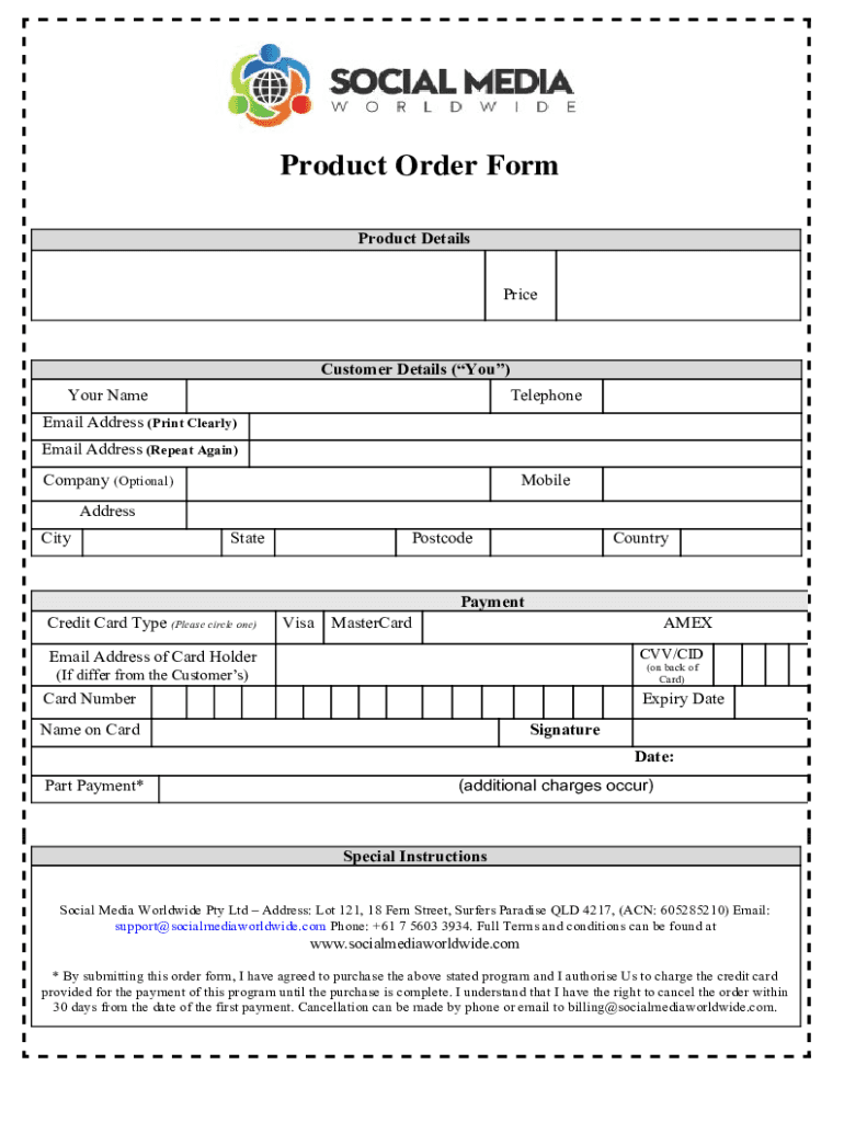 Fillable Online 10+ Free printable purchase order form - Word PDF and ...