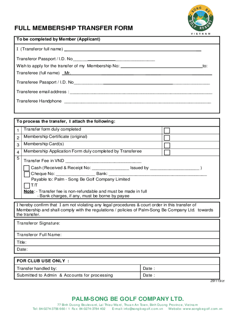 Fillable Online Transfer Form Appendix A - SCC Fax Email Print - pdfFiller