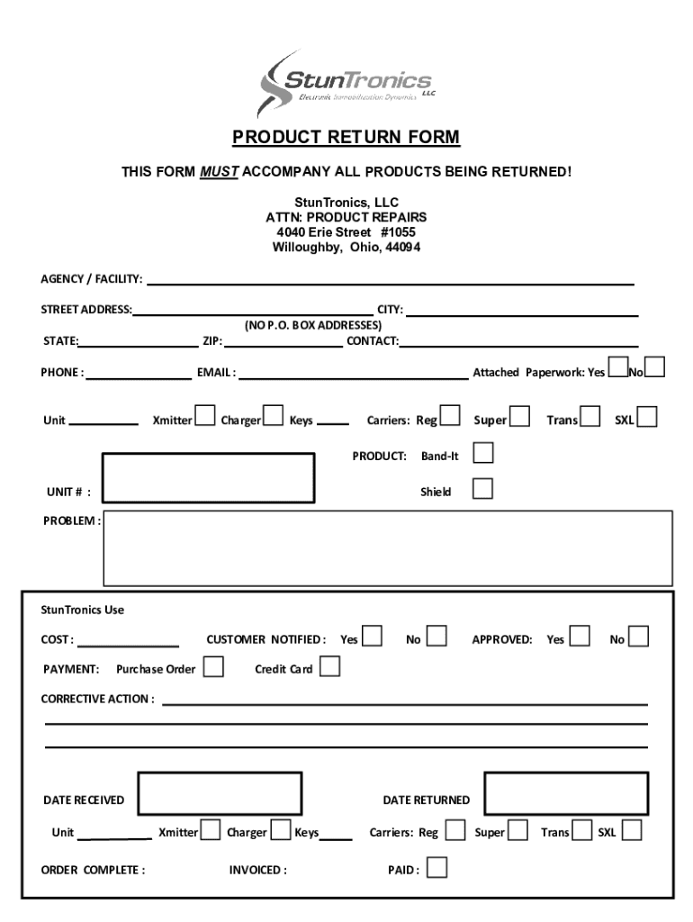 Fillable Online R-E-A-C-T SYSTEM RETURN FORM Fax Email Print - pdfFiller