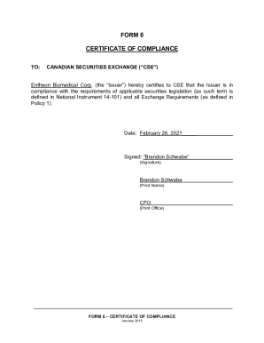 Fillable Online CSE Form 6 - Certificate of Compliance (D0190346).DOCX ...