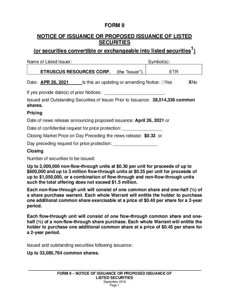 Fillable Online Issued and Outstanding Securities of Issuer Prior to ...