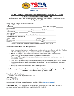 Fillable Online Texas State Rifle Association (TSRA) TSRA AND TSRA ...
