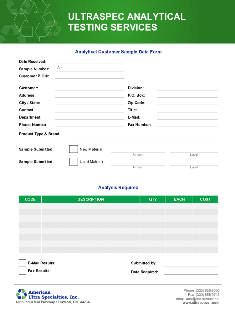 Fillable Online Analytical-Sample-Data-Form-2021.docx Fax Email Print ...