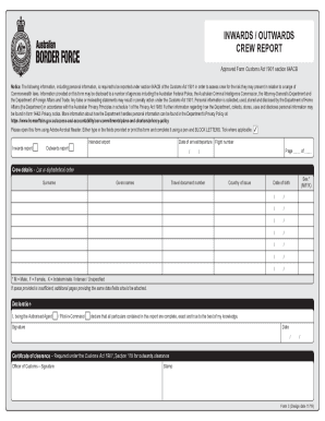 Fillable Online Form 3 - Inwards/Outwards crew report. Form 3 - Inwards ...