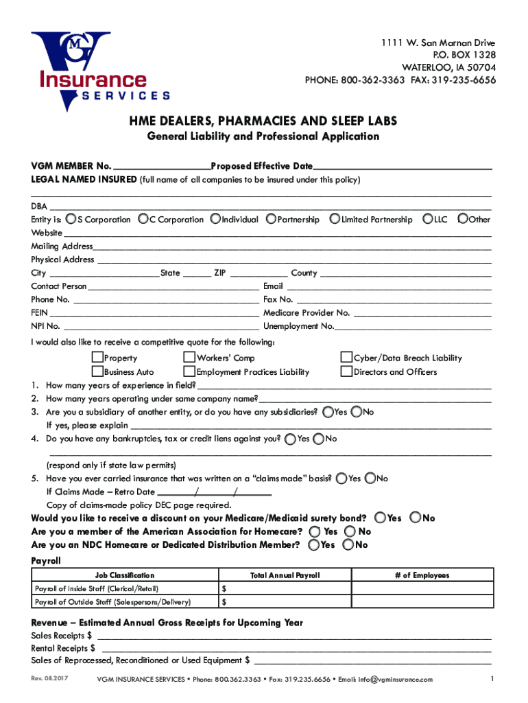 Fillable Online Fillable Online Surety Bond Application - VGM Insurance ...