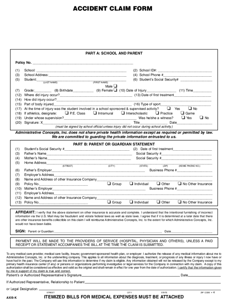 Fillable Online Procedures for Submitting a Claim Form for ACE American ...