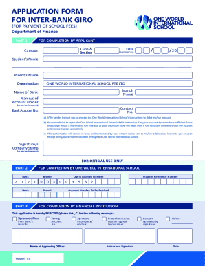Fillable Online APPLICATION FORM FOR INTER-BANK GIRO Fax Email Print ...