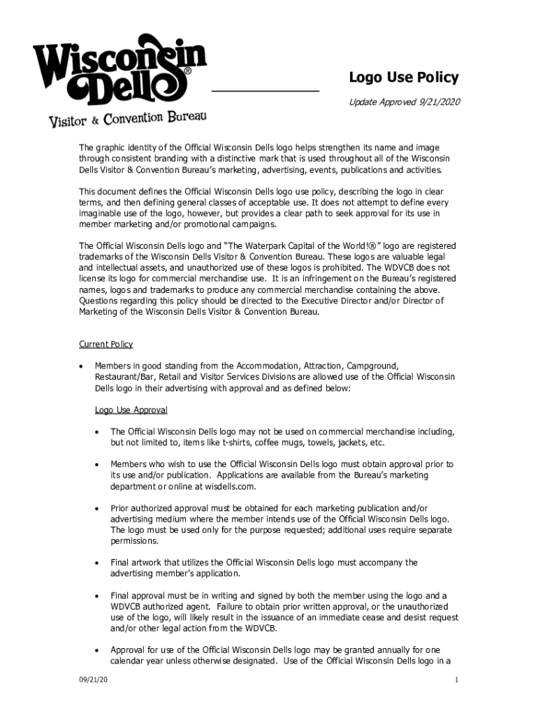 Fillable Online Logo Use Policy - Official Site For Wisconsin Dells Fax ...