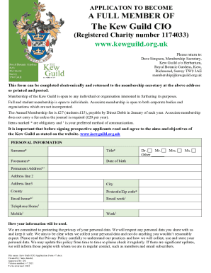 Fillable Online Kew Guild CIO Application Form 2018 v3 Electronic Fax ...