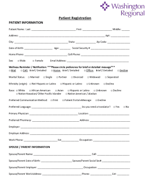 Fillable Online Harrison Family Practice Clinic New Patient Pre-Visit ...