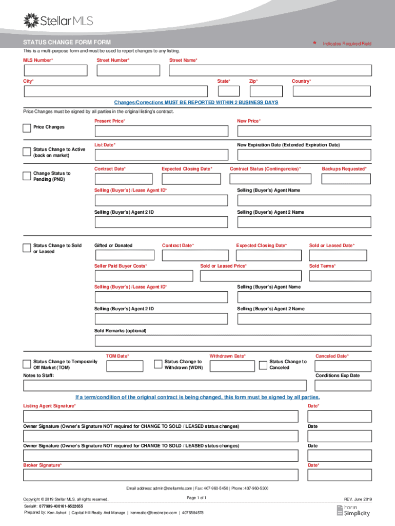Fillable Online 10+ Free Employee Status Change Forms Templates - Word ...
