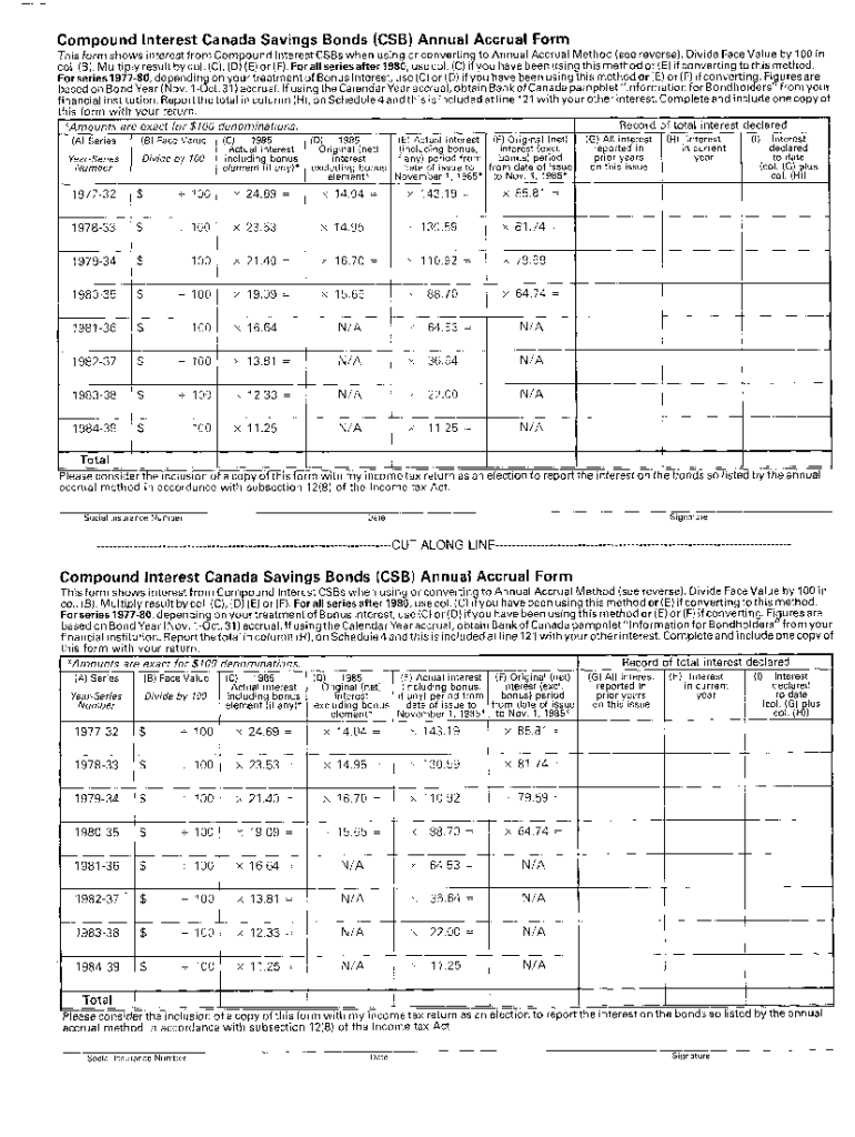 Fillable Online 5012-CSB Compound interest Canada savings bonds (CSB ...