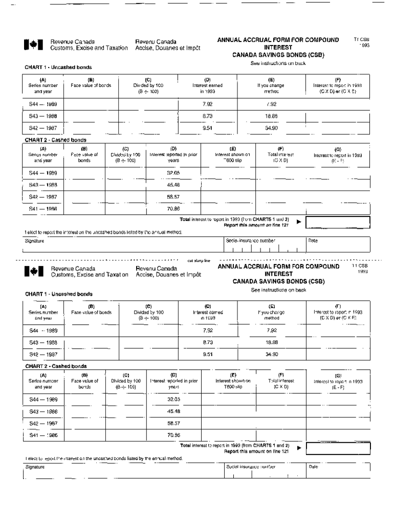 Fillable Online 5002-CSB Compound interest Canada savings bonds (CSB ...