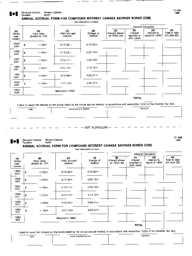 Fillable Online 5004-CSB Compound interest Canada savings bonds (CSB ...
