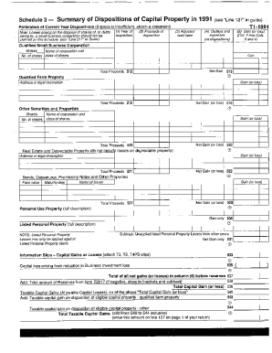 Fillable Online 5005-S3 Schedule 3- Quebec- T1 General 1991 - Summary ...