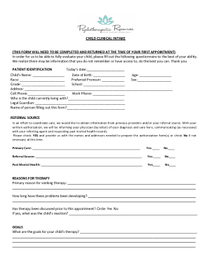Fillable Online Child Clinical Interview Form - University of Utah Fax ...